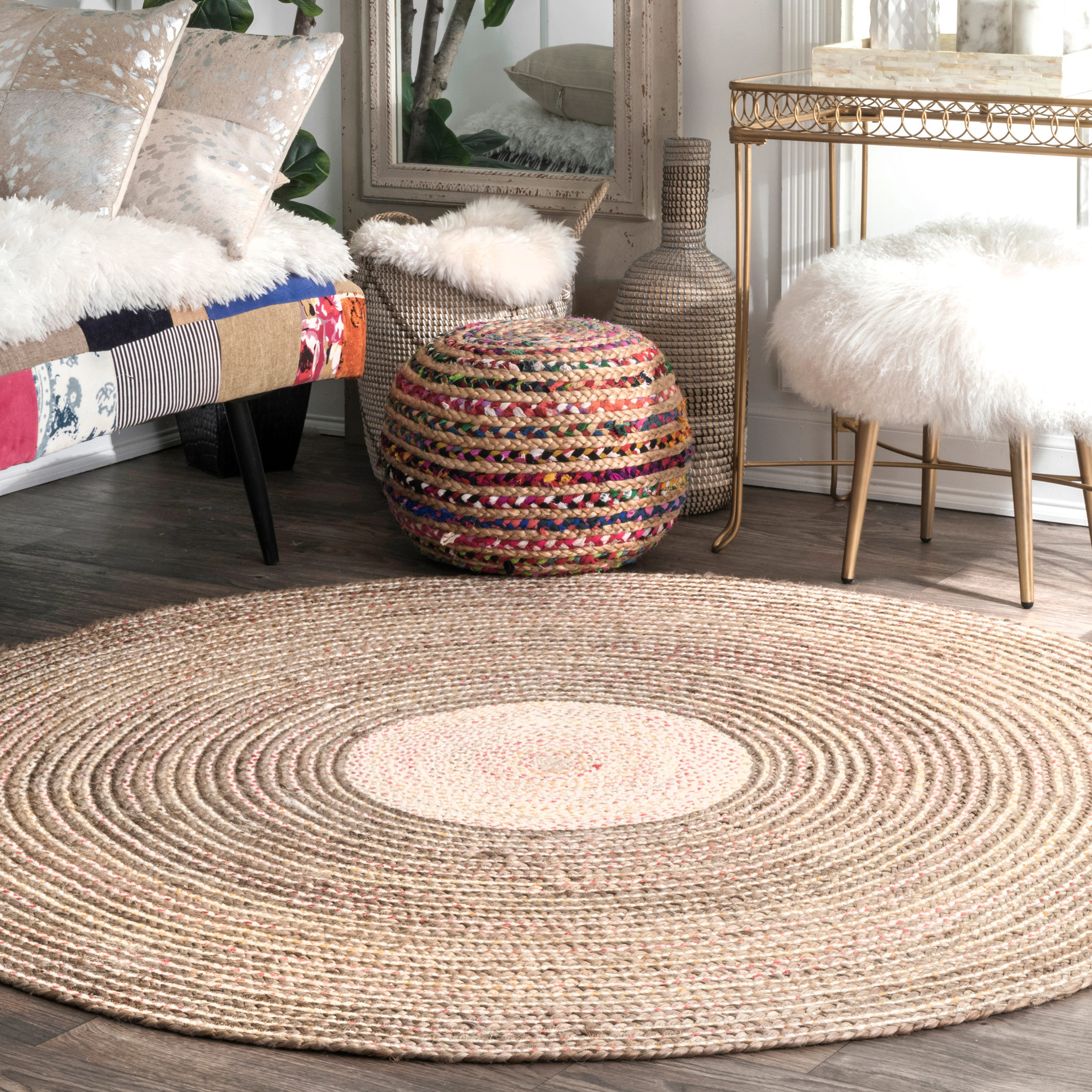 August Grove® Centro Round Witsell Hand Braided Area Rug & Reviews ...