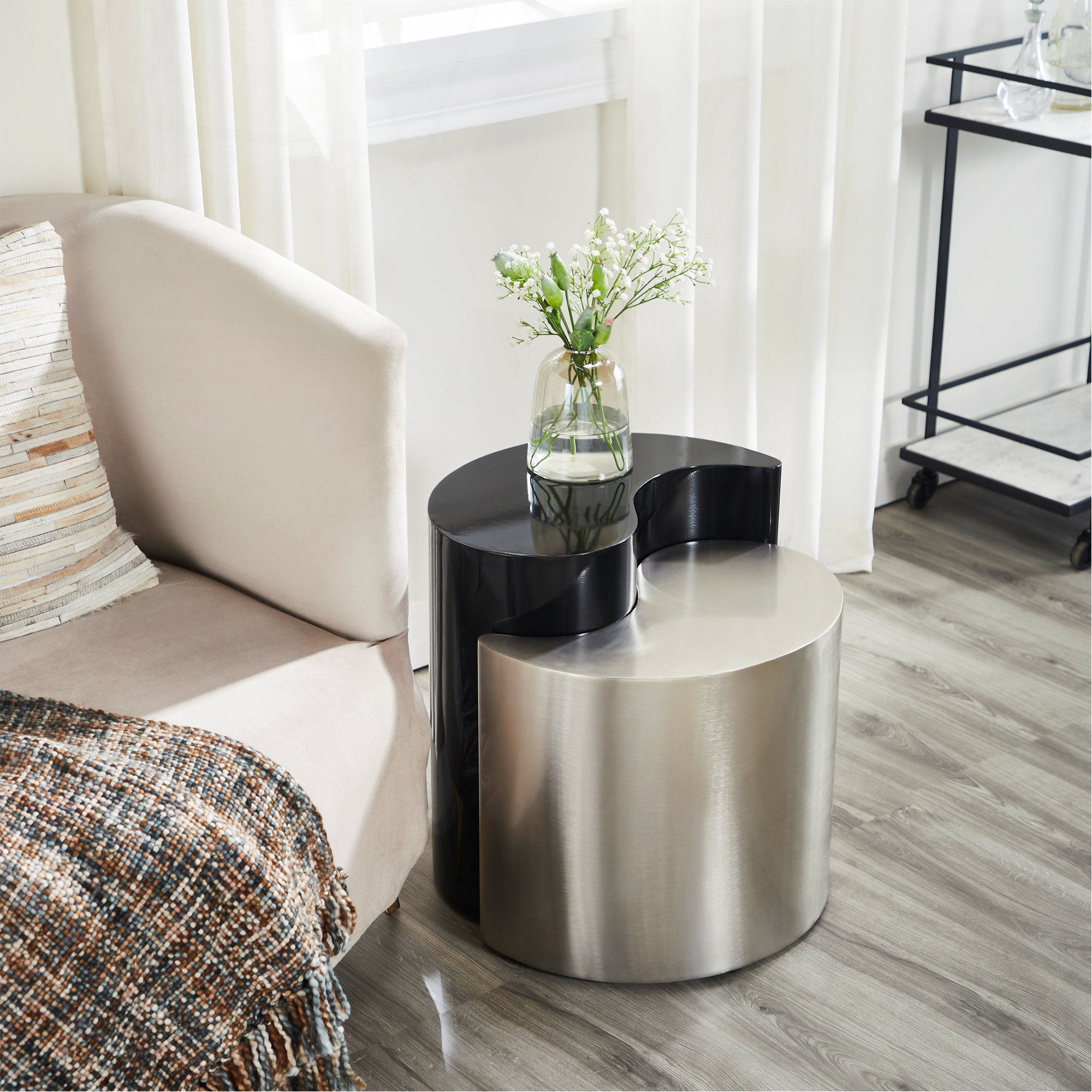 Everly Quinn Modern & Contemporary Style End Table Made With Iron Sheet ...