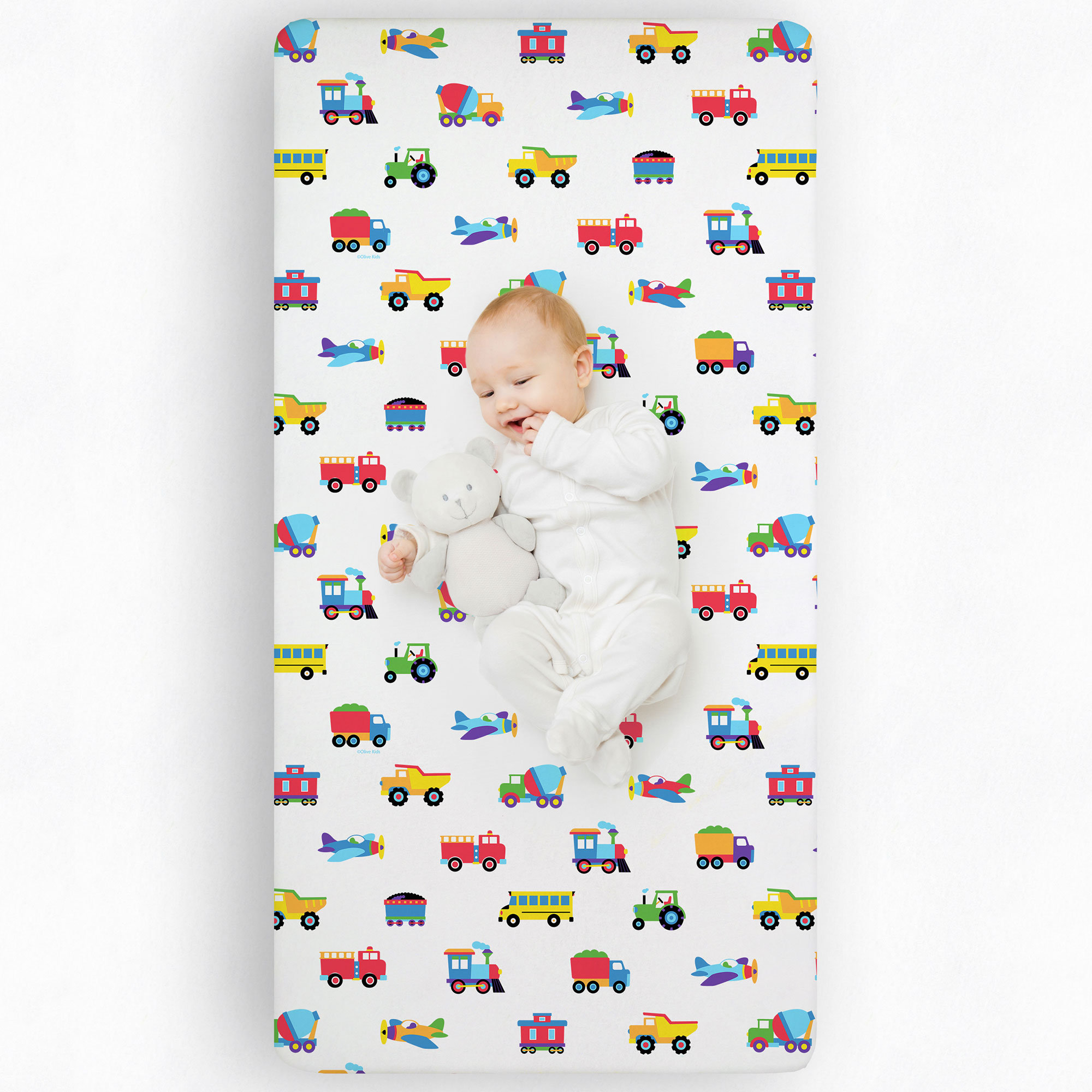 Wildkin Trains, Planes & Trucks 100% Cotton Flannel Fitted Crib Sheet ...