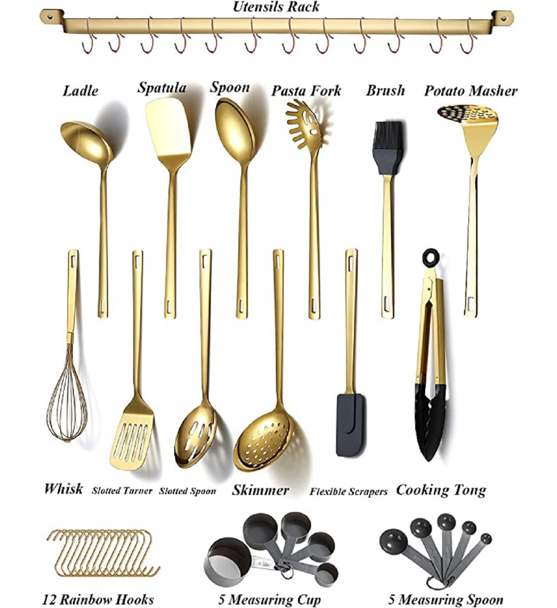 ASA 37 Pieces Kitchen Utensils Set, Kitchen Gadgets Tool Set with ...