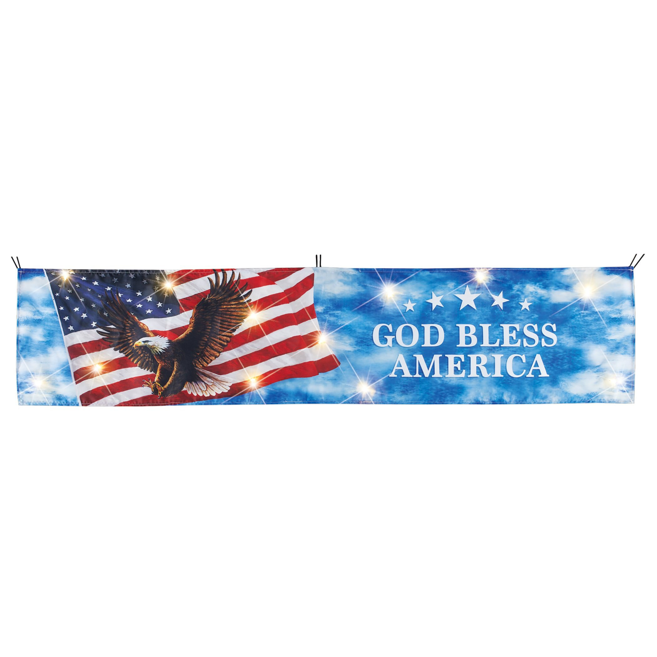 The Holiday Aisle® LED Lighted God Bless America Bald Eagle Patriotic ...