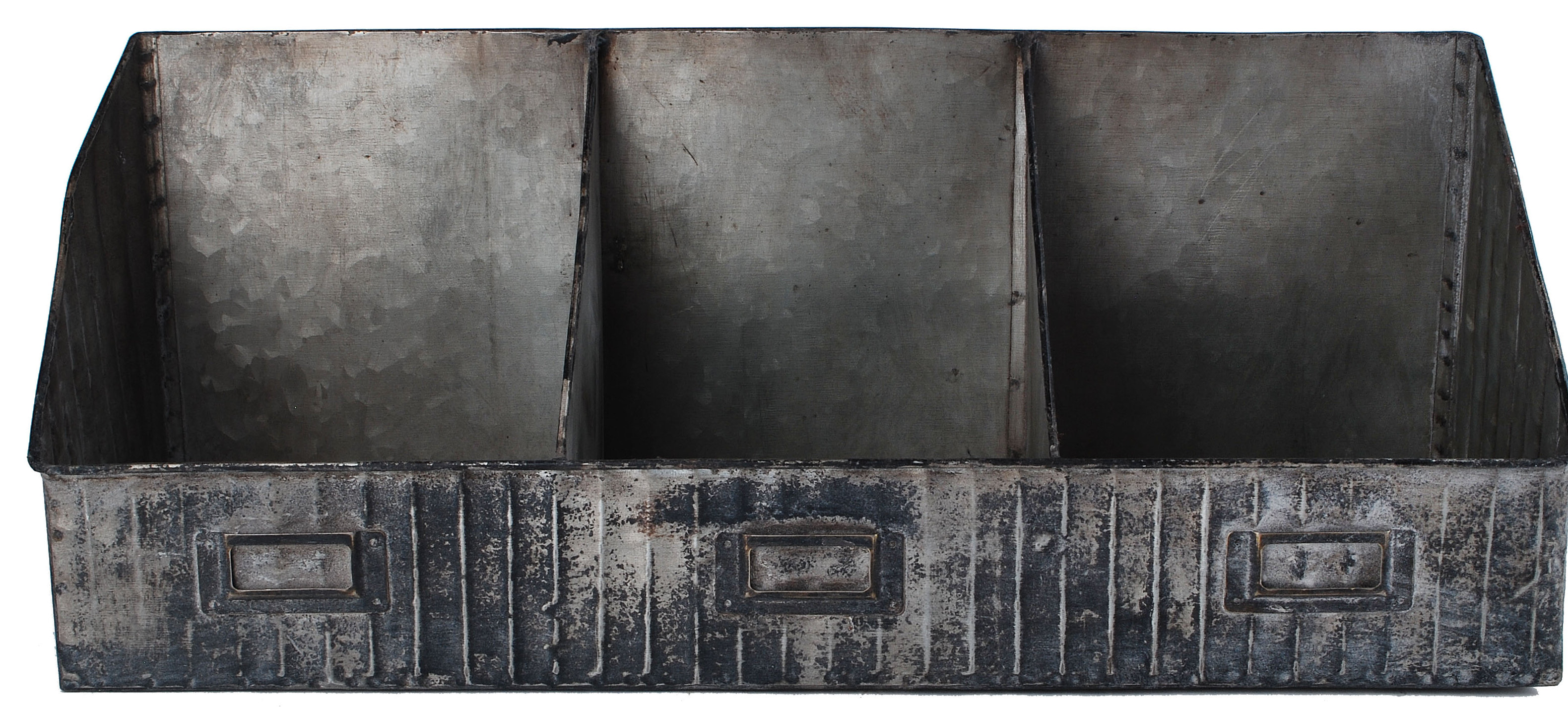 Gracie Oaks Deville 3 Section Galvanized Wall Mail Organizer with ...