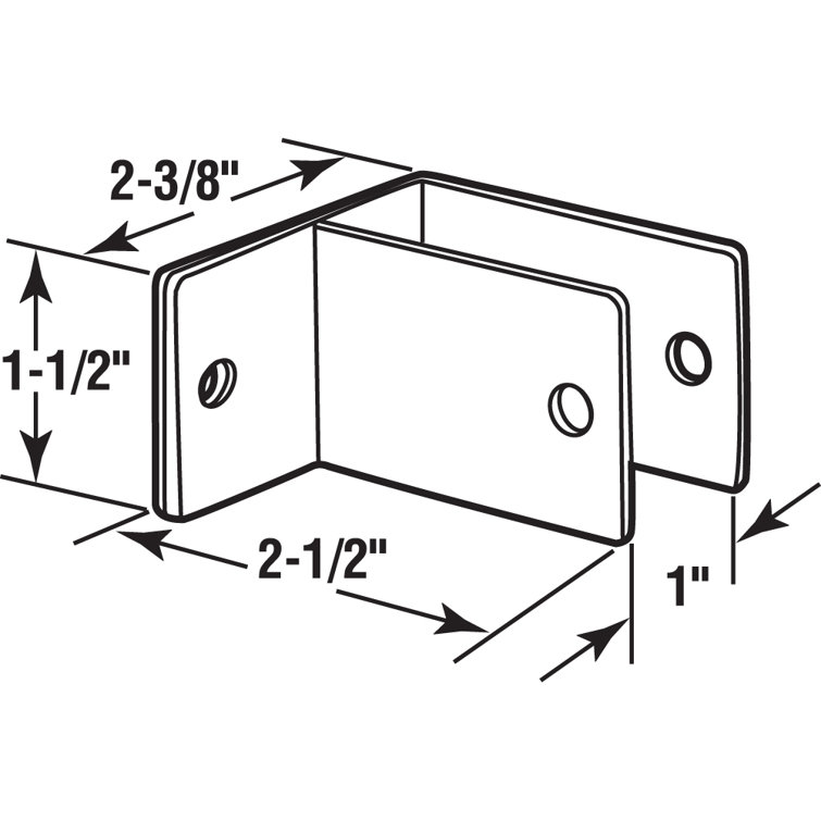 Prime-Line One Ear Wall Brackets, 1 In., Stainless Steel, Satin Finish ...