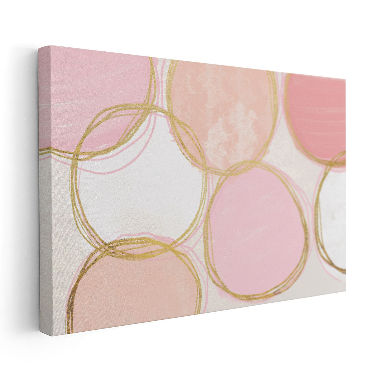 Wrought Studio™ Blush Drawing Circles - Canvas Print Wall Art | Wayfair