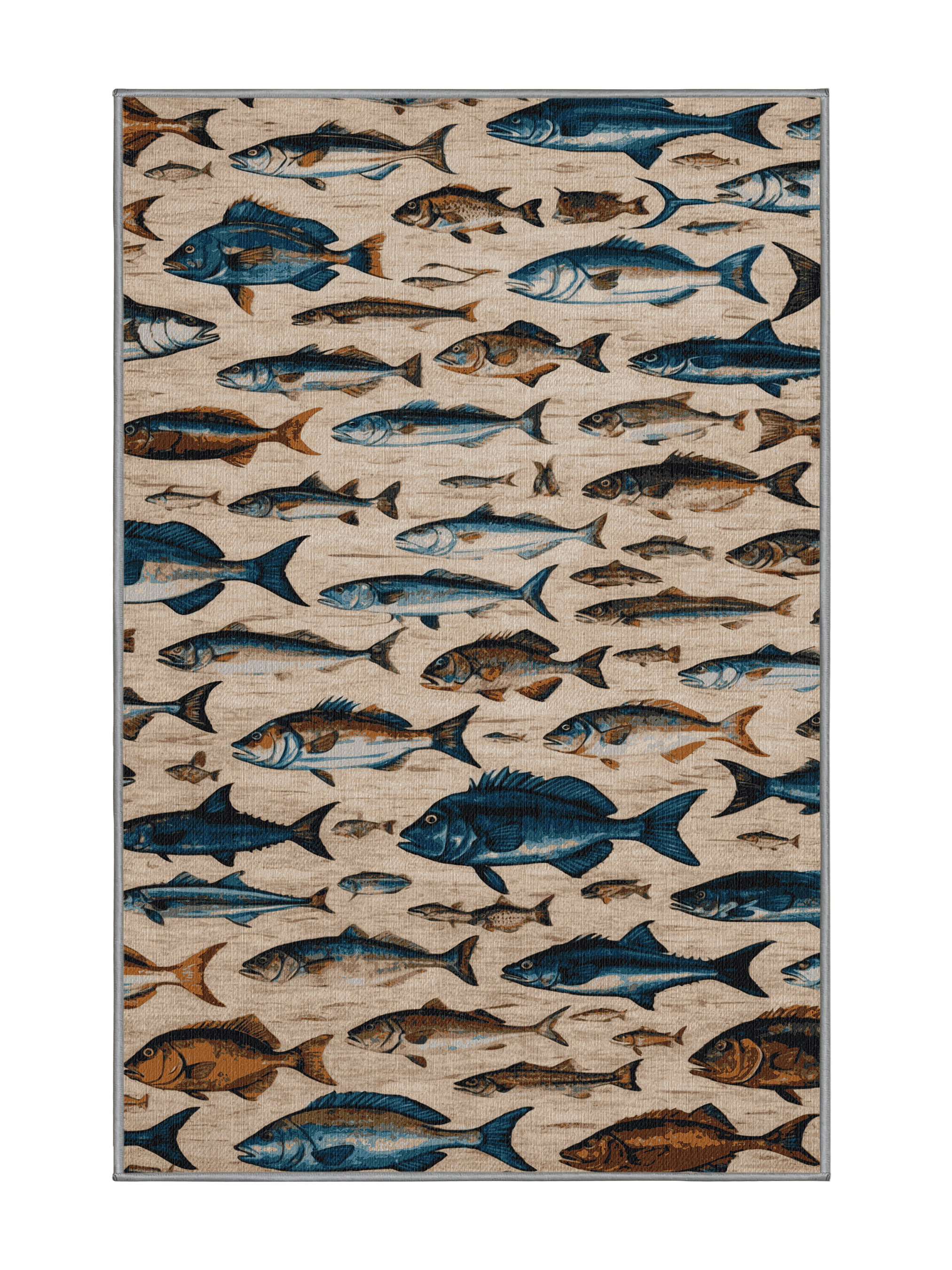 Rosecliff Heights Washable Various fish species Nautical Area Rug | Wayfair