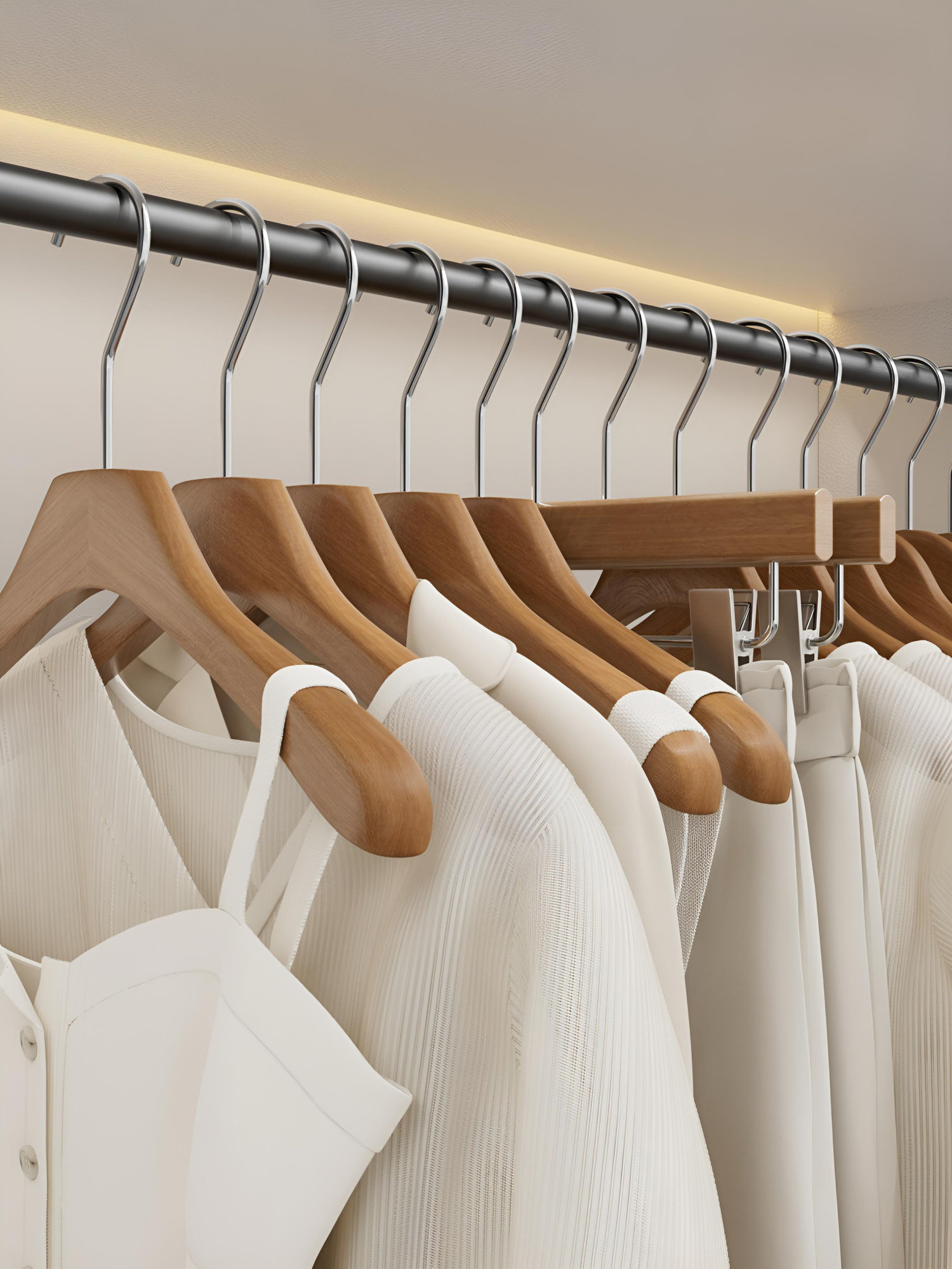 Rebrilliant Luxe Hangers – Premium Solid Wood No-Mark Clothes Hangers ...