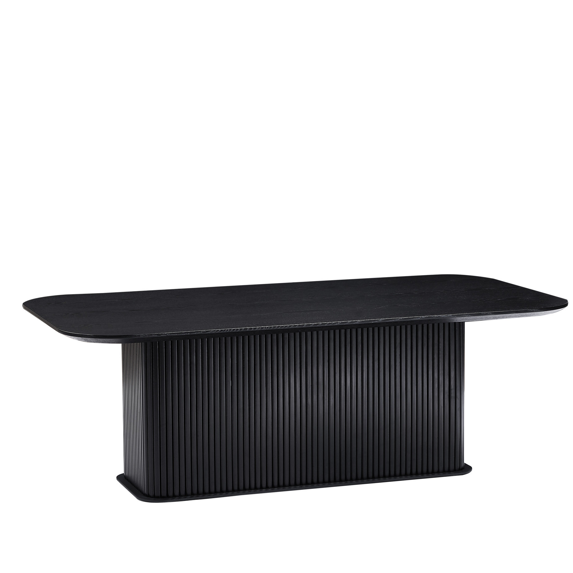 Latitude Run® Anky Rectangular Black Coffee Table With Metal Construction And Oak Wood ...