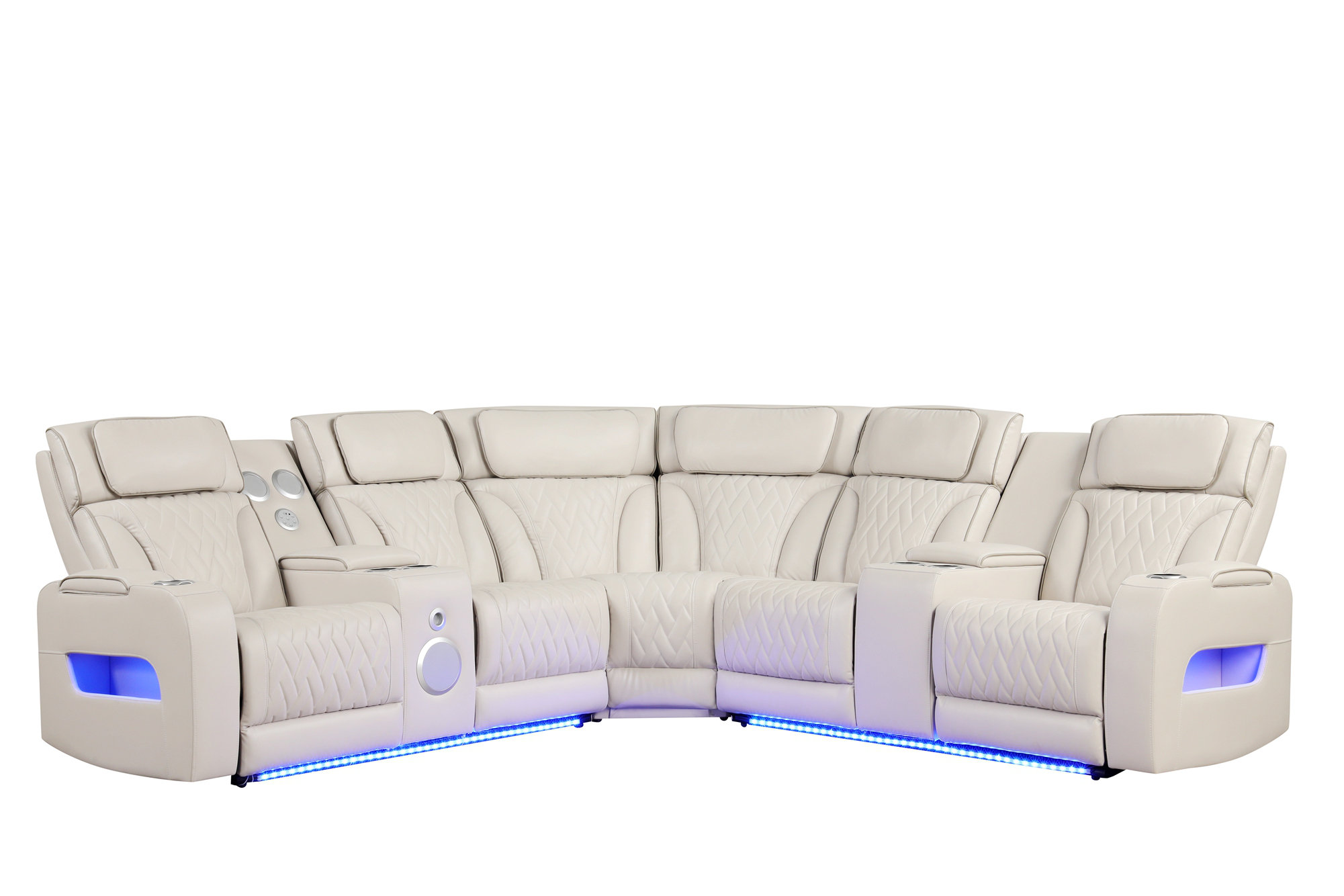 Orren Ellis Power Reclining Sectional Sofa with Power Headrest ...