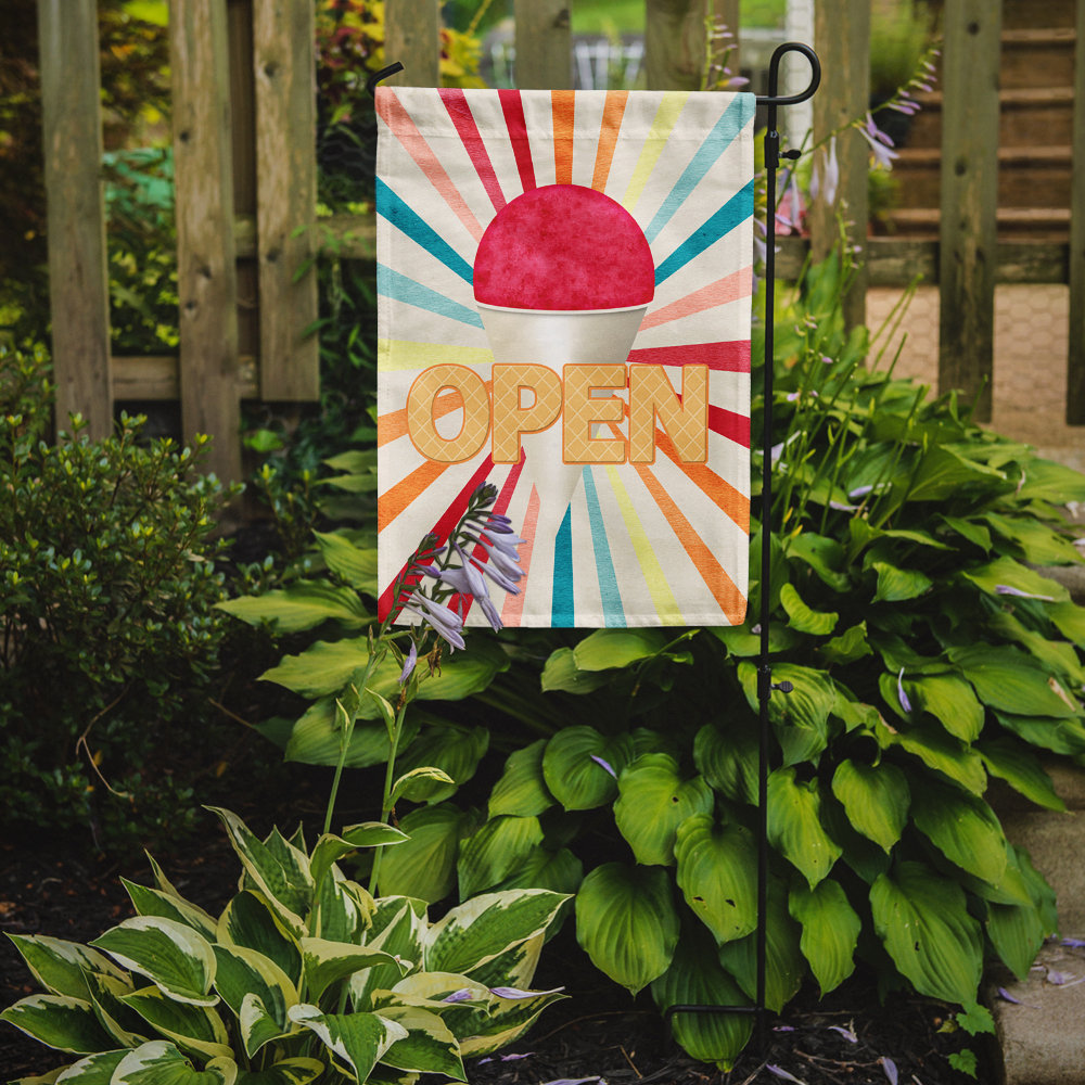Latitude Run® Snowball Snow Cone Stand Open 2-Sided Garden Flag | Wayfair