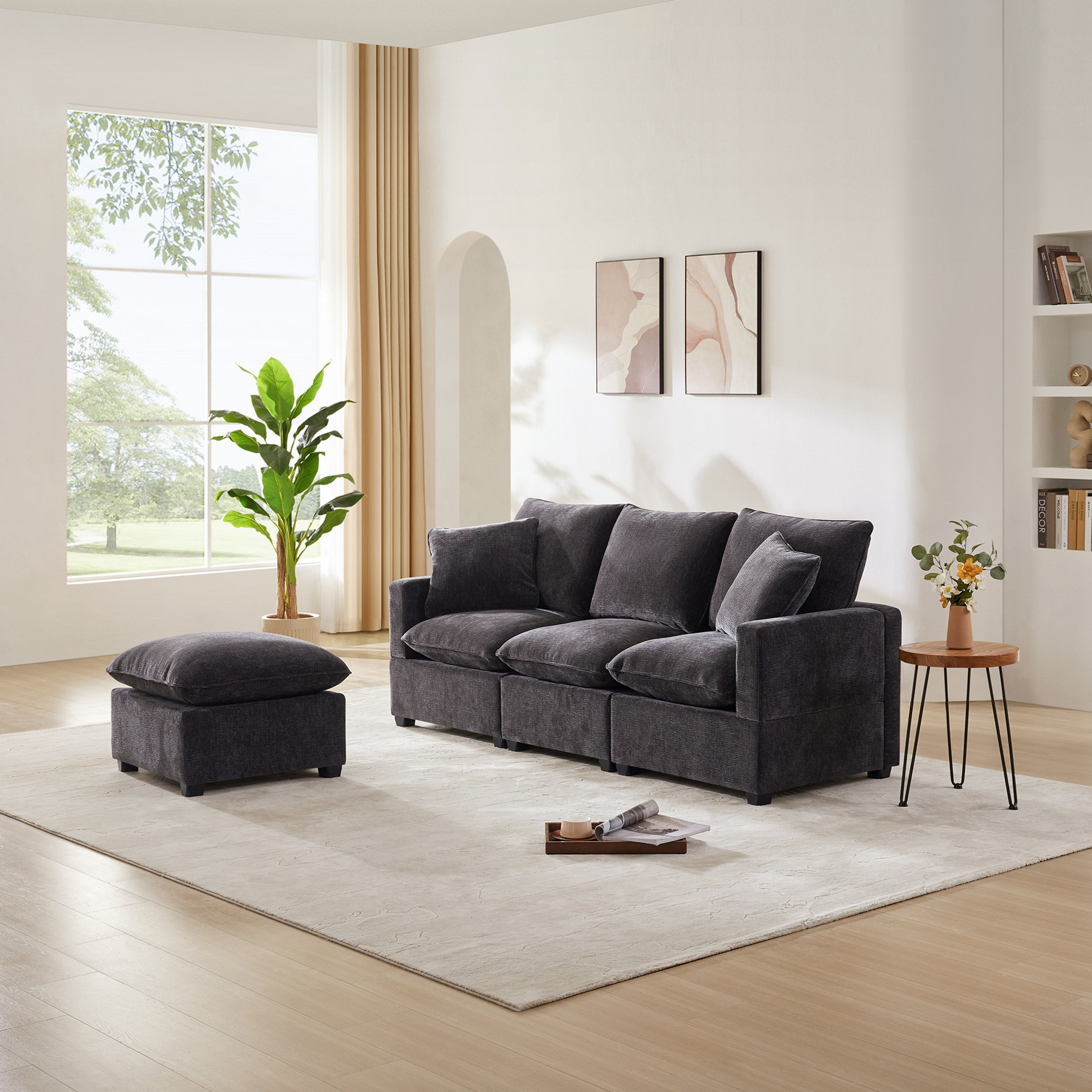 Latitude Run® Modern Modular Sofa with 2 Pillows Included | Wayfair