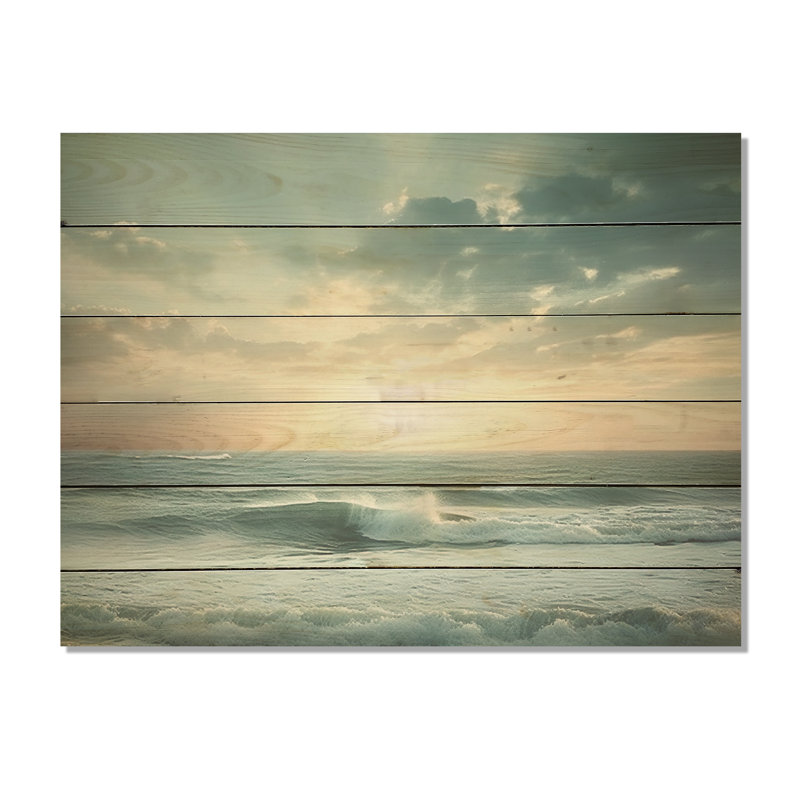 Beachcrest Home™ Coastal Waves Scenery View - Coastal Waves Wood Wall ...
