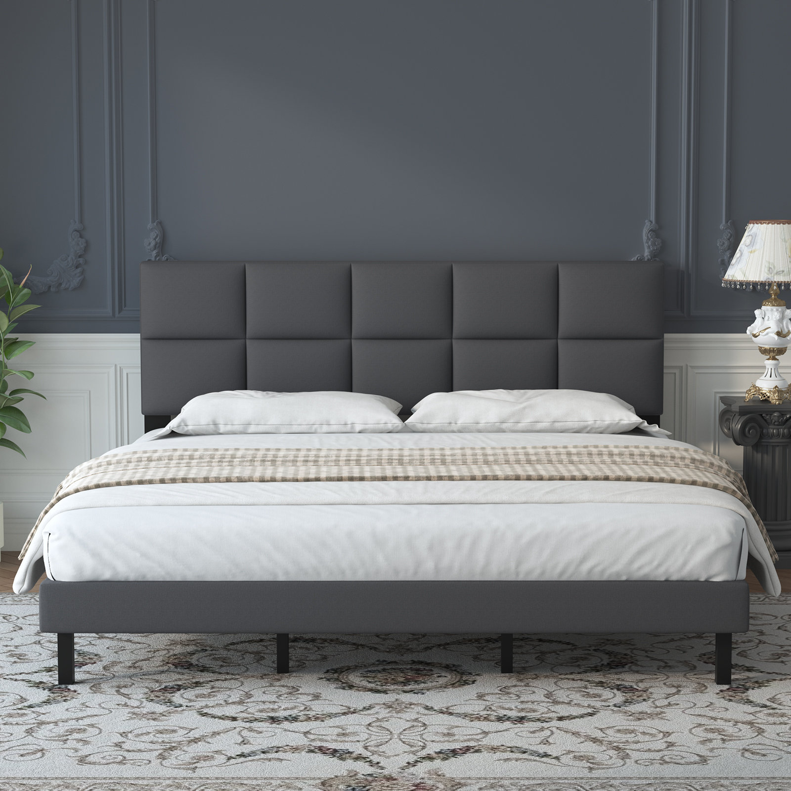 Ebern Designs Direct Soft Suede Platform Bed - Wayfair Canada