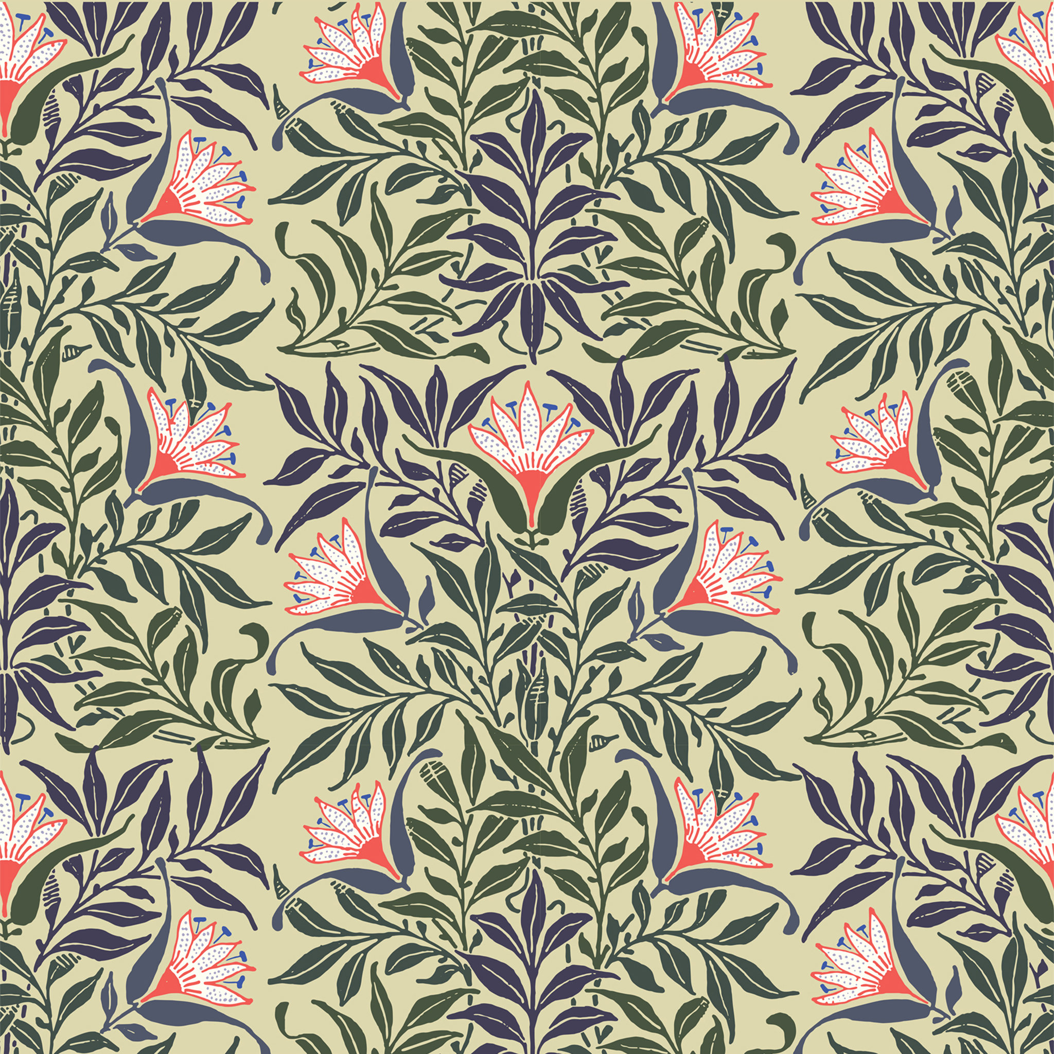 Mitchell Black Signature Flowervine 10' L x 24" W Wallpaper Roll | Wayfair