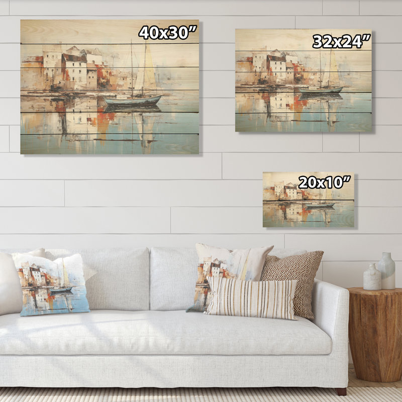 Lark Manor™ Minimalism Port Outlook - Coastal Port Wood Wall Art On ...