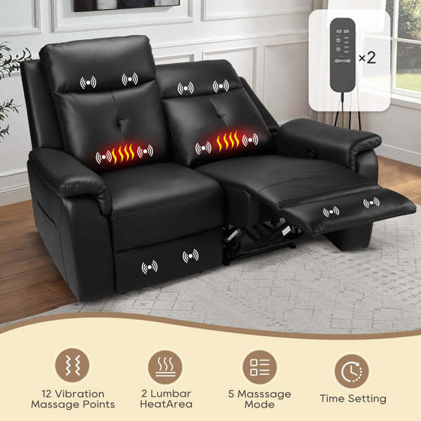 Ebern Designs 53.5" Loveseat Recliner Sofa, Reclining Loveseat with ...