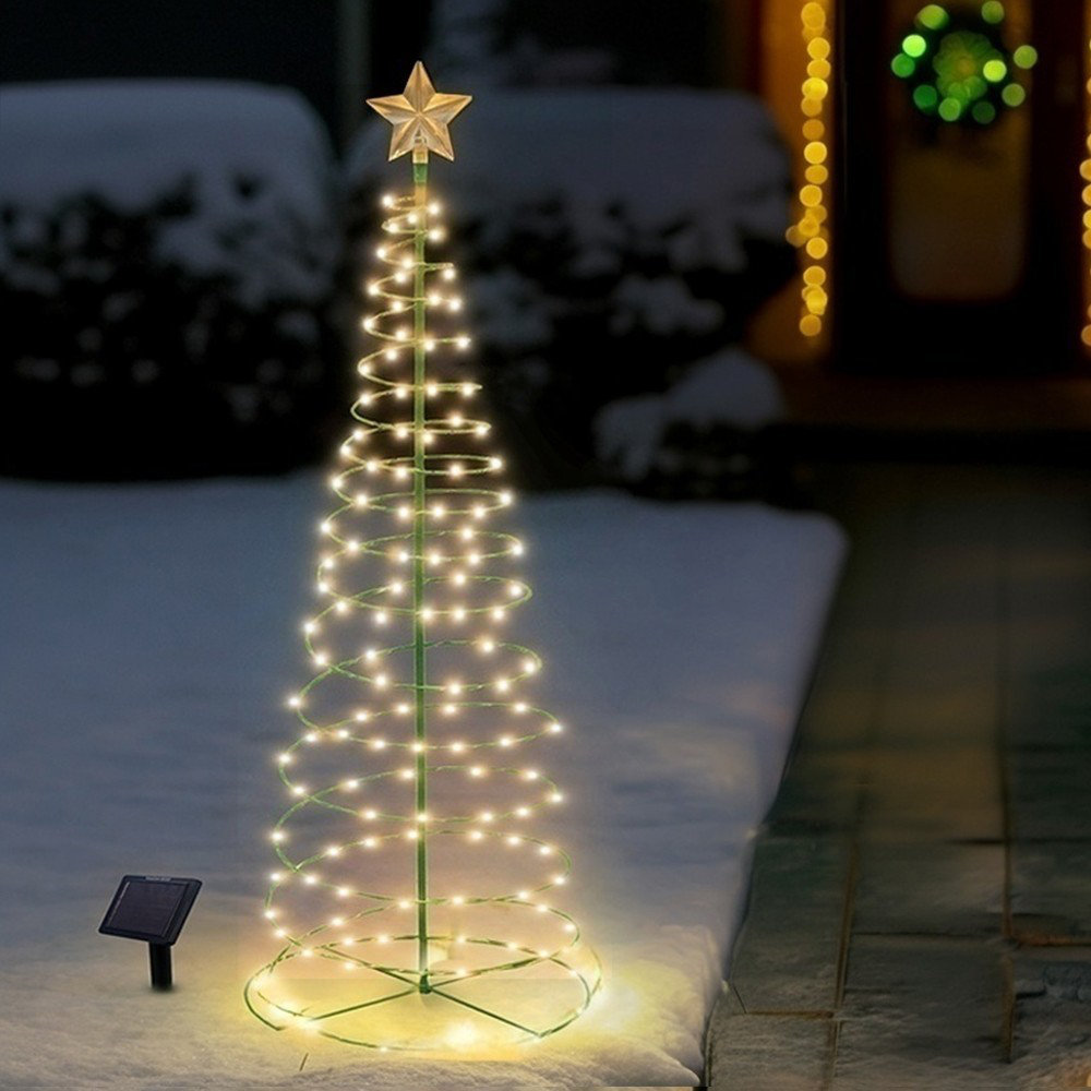 Mercury Row 4'ft. Outdoor Solar Pre-Lit LED Spiral Christmas Tree ...