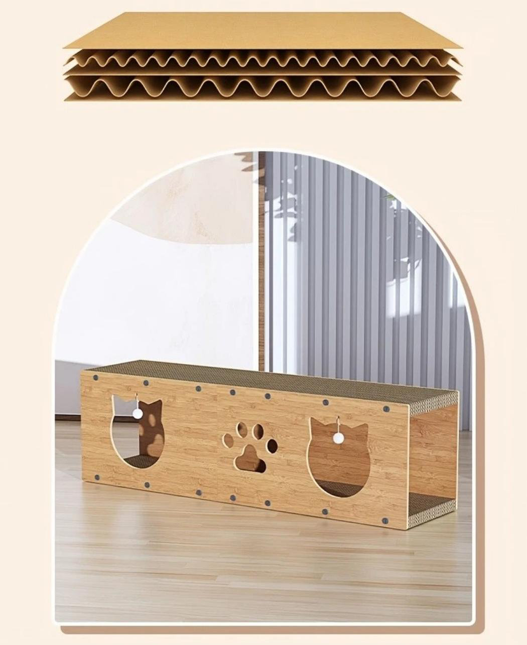 Ebern Designs Scratcher Tunnel Cat House Interactive Toy | Wayfair