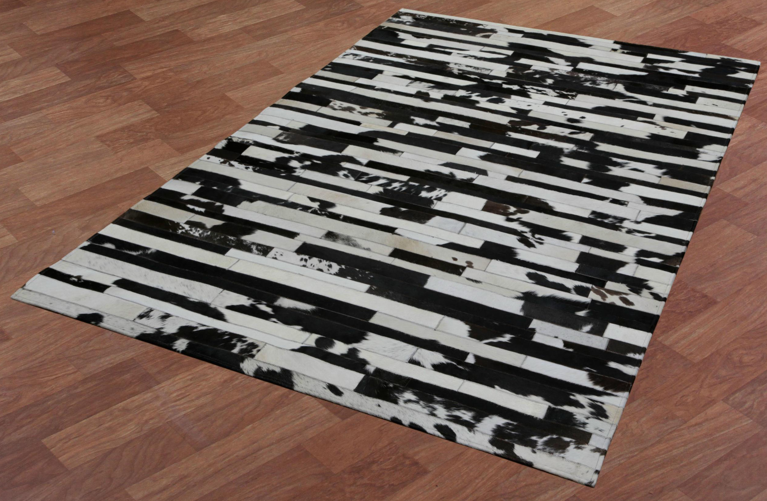 Union Rustic Aiert Handmade Leather Dark Brown/Tan/Black Rug | Wayfair