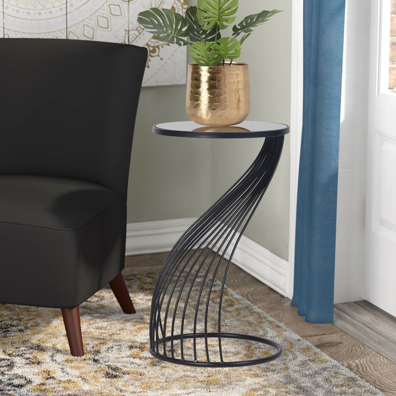 Wrought Studio™ Bannoncourt Glass Frame End Table & Reviews | Wayfair