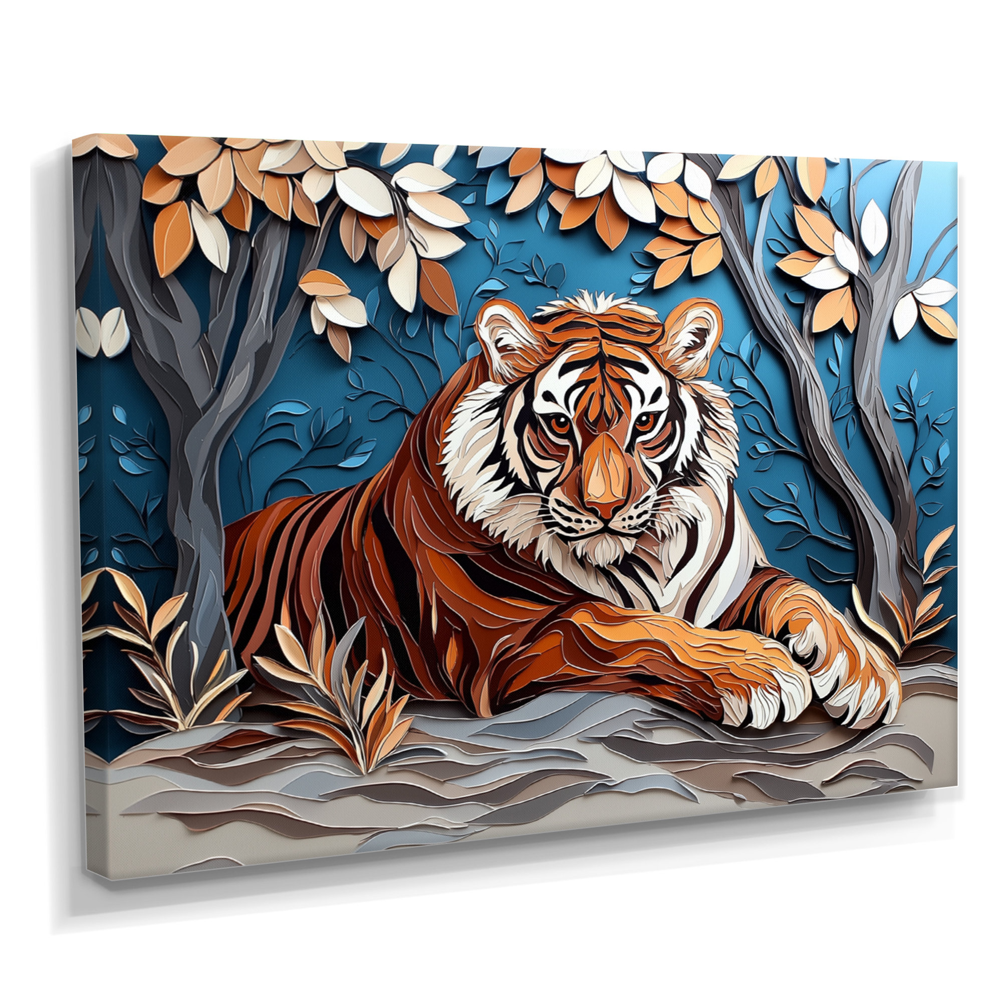 Astoria Grand Tigers Majestic Regal Pose - Tiger Wall Art Living Room ...