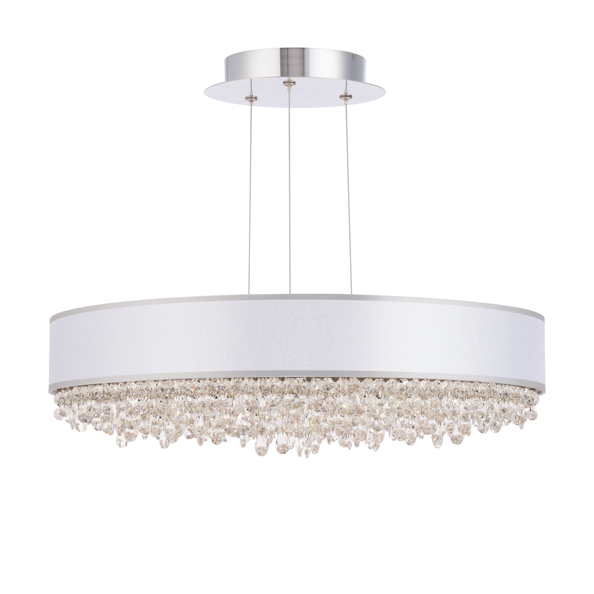 Schonbek Eclyptix 24" Shaded Drum LED Chandelier with Wavy Crystal ...