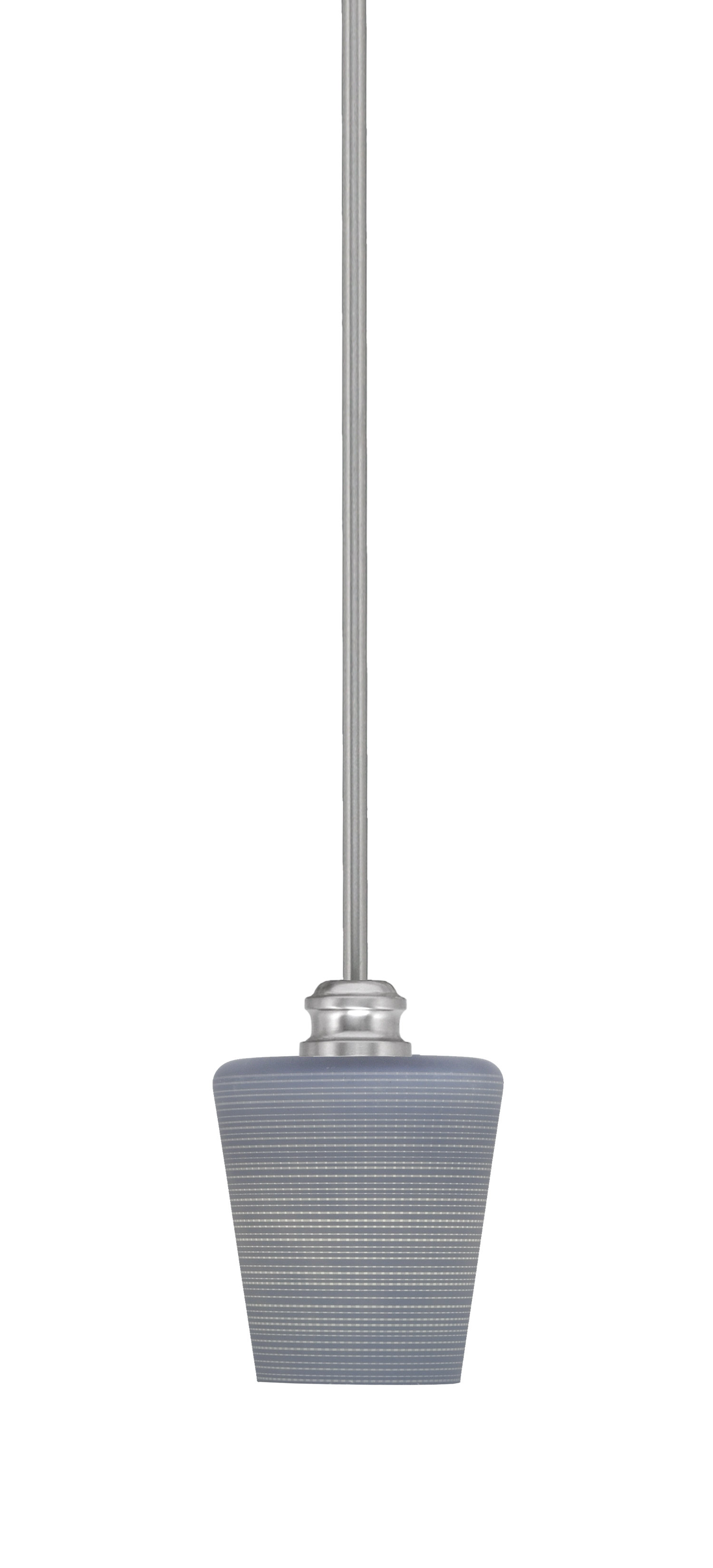 Toltec Lighting Edge Stem Hung Mini Pendant With 6" Gray Matrix Glass ...