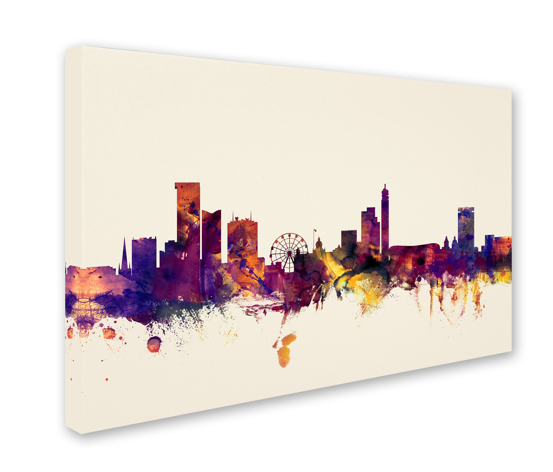 Ivy Bronx 'Birmingham England Skyline' Framed Graphic Art on Wrapped ...