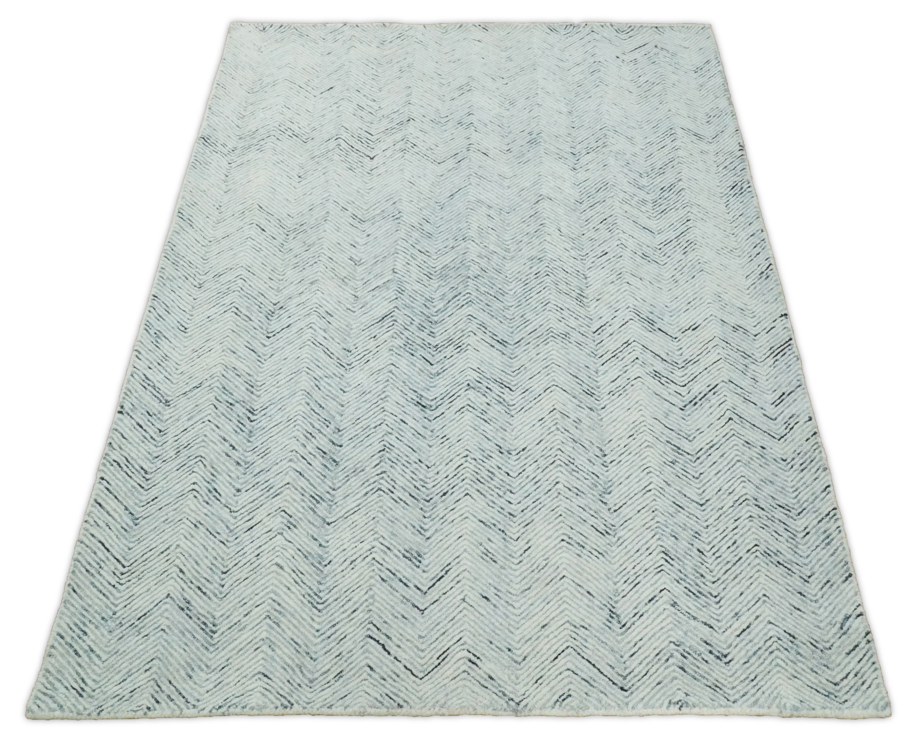 17 Stories Wool Chevron Rug | Wayfair