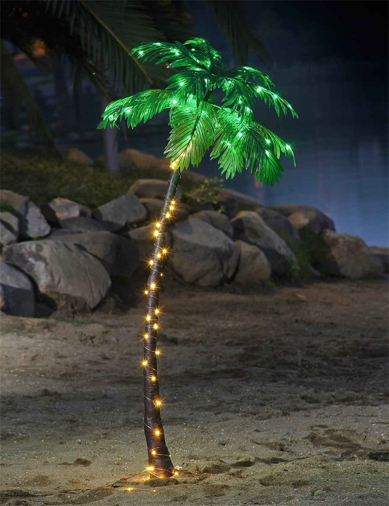 Bay Isle Home™ Palm Tree Decorated with 96 LED Net Light & Reviews ...