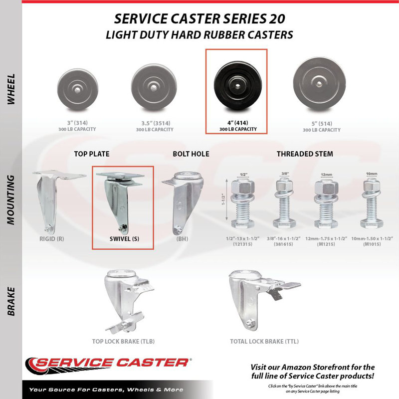 Service Caster Rubbermaid Tilt Truck Replacement Caster | Wayfair