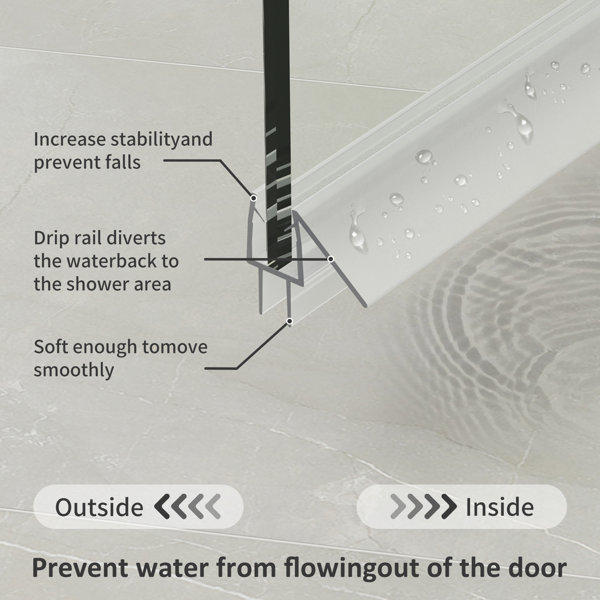 Foskbaths Frameless Glass Shower Door Sweep | Wayfair