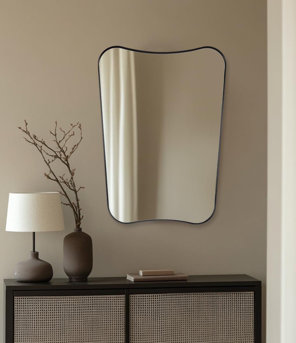 Ebern Designs Concave Top Rectangle Irregular Scalloped Bathroom Vanity ...