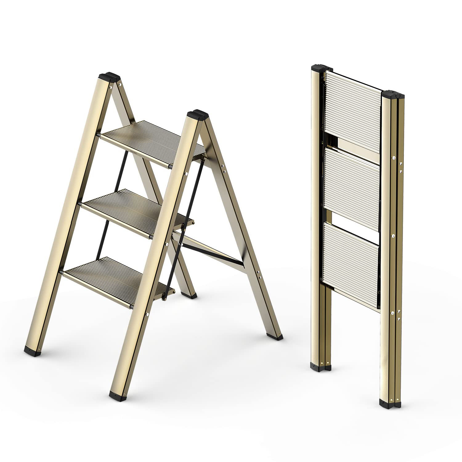 WFX Utility™ Lightweight Foldable Aluminum 3-Step Ladder, 300 Lb ...