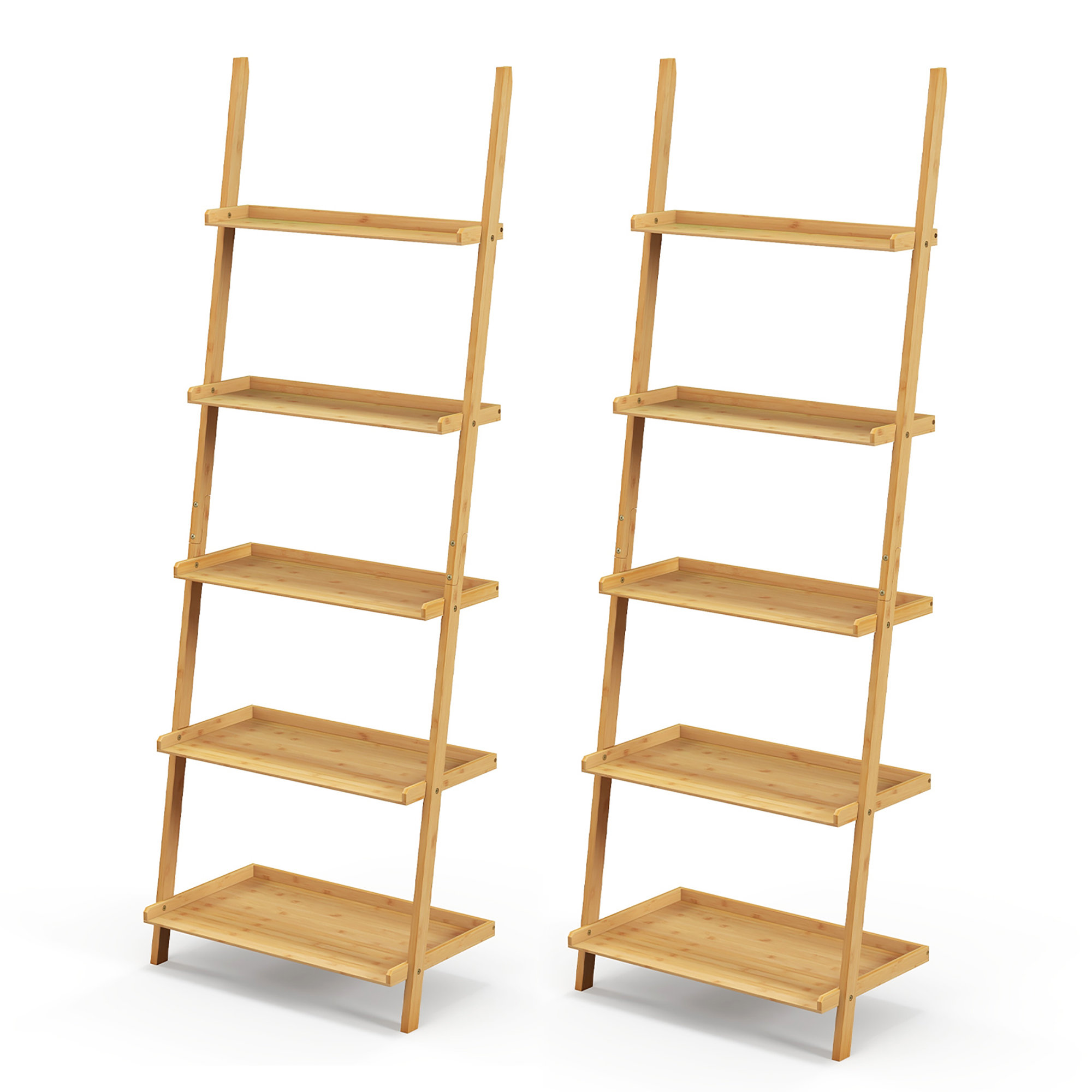 Latitude Run® 72" H x 26" W Solid Wood Ladder Bookcase | Wayfair