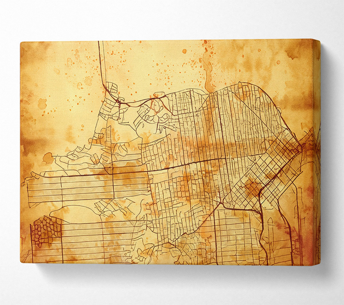 Borough Wharf Map Of The City 3 Canvas Watercolour | Wayfair.co.uk