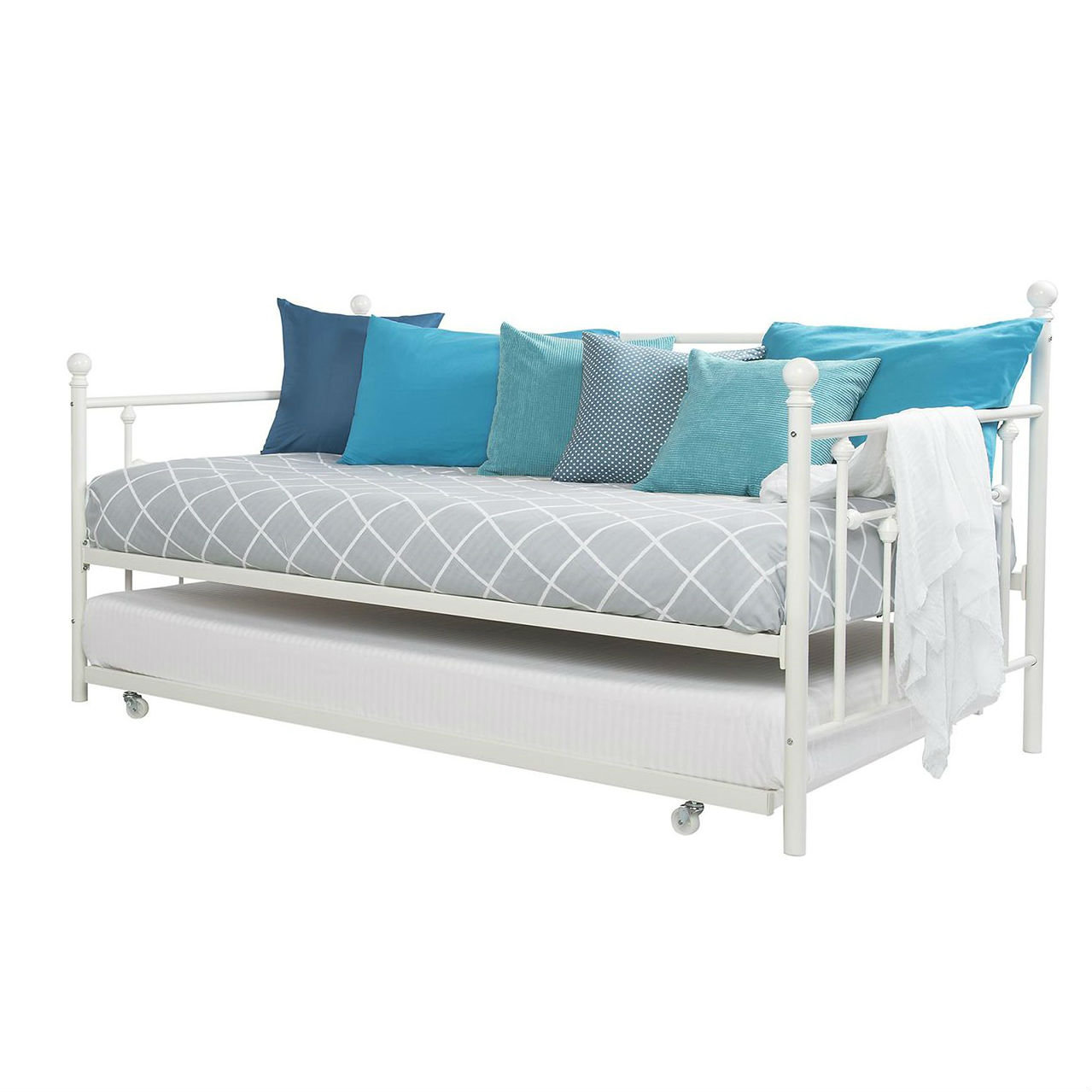 Rosalind Wheeler Alleena Steel Daybed with Trundle | Wayfair