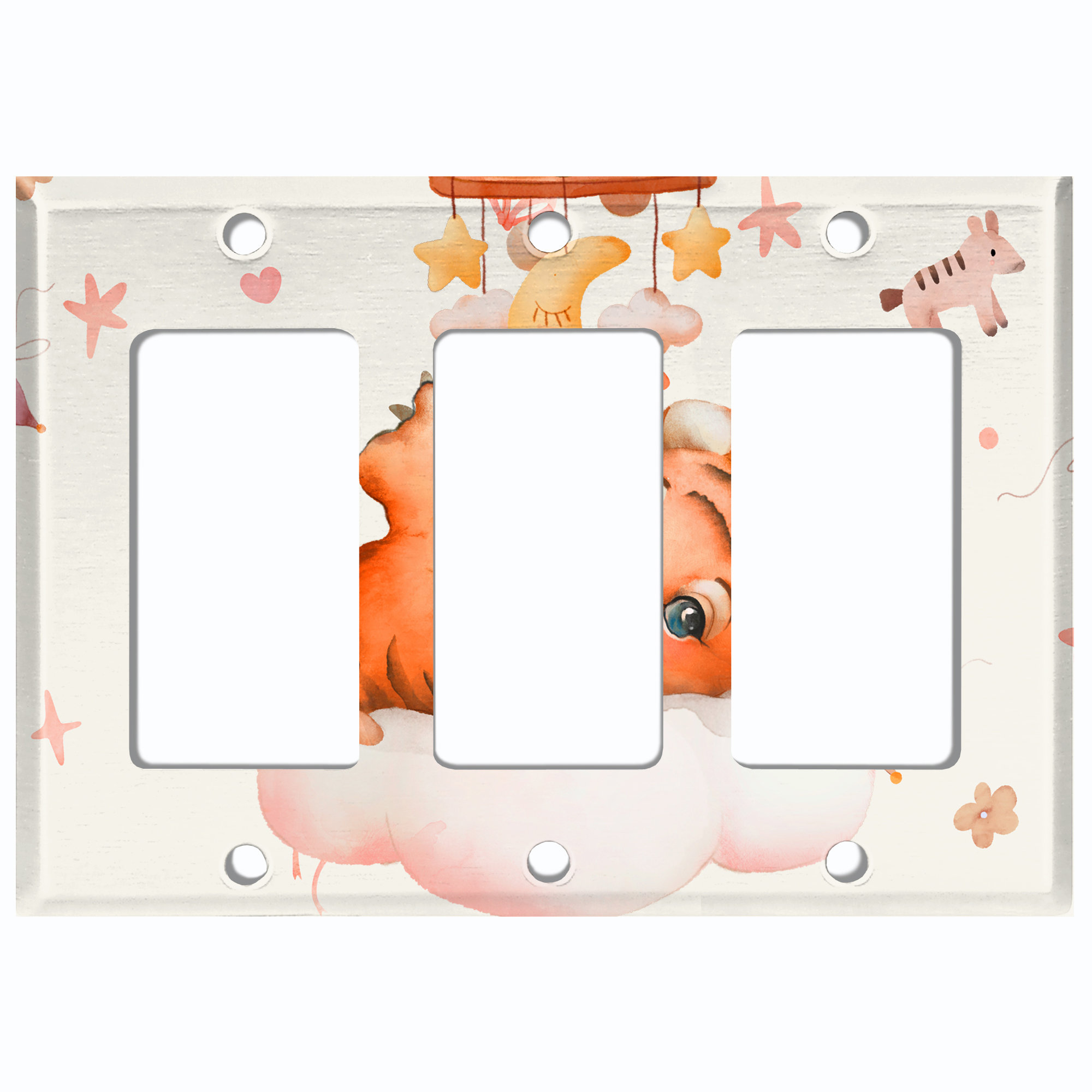 WorldAcc Metal Light Switch Plate Outlet Cover (Cute Nursery Baby Tiger ...