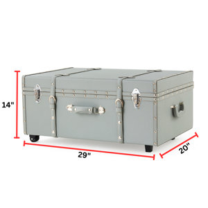 DormCo Texture Wheeled Trunk Footlocker with Storage | Wayfair