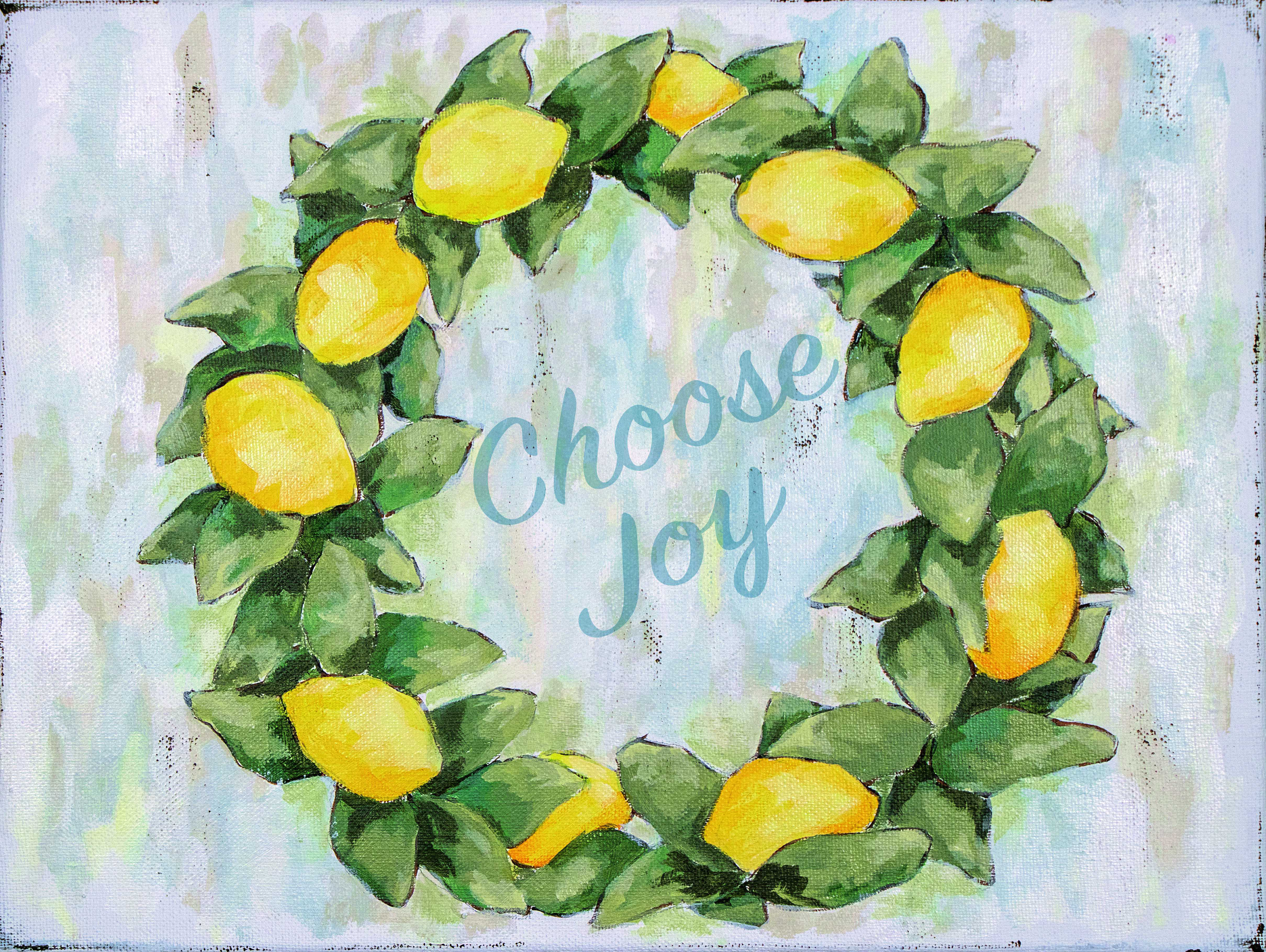 Wildon Home® Choose Joy Lemon Wreath by Jennifer Holden - Wrapped ...