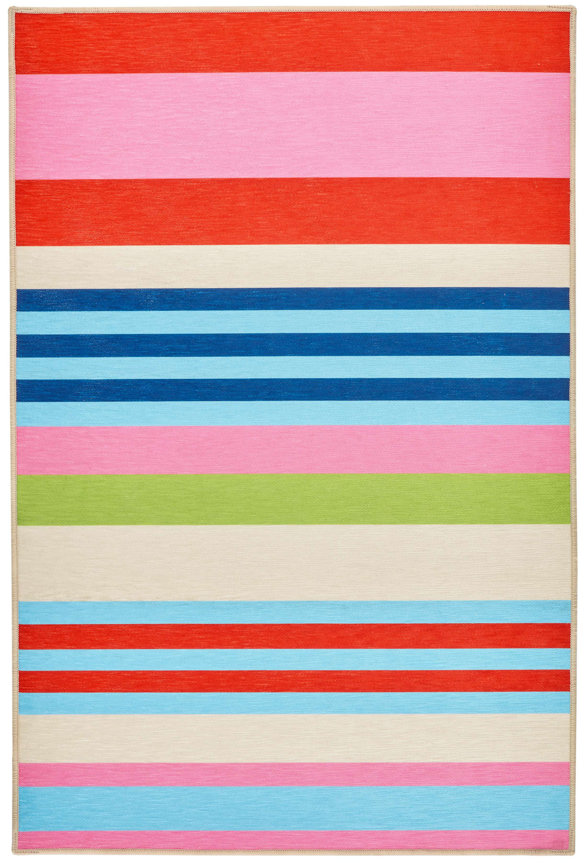 Dash and Albert Rugs Beach Stripe Multi Machine Washable Rug | Wayfair