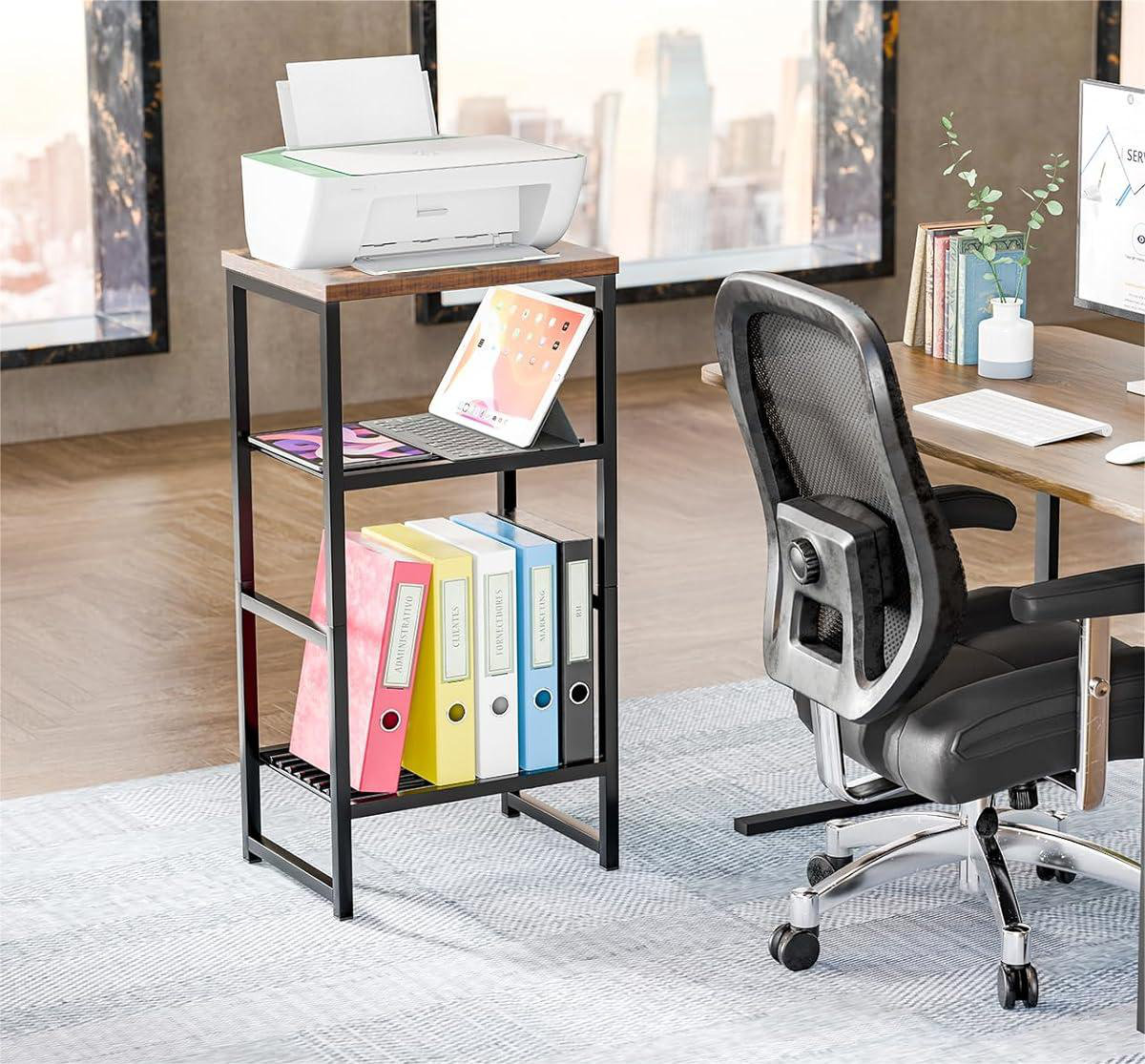 Elaine Mercure Printer Stand Holder 3 Tier Heavy Duty Metal Shelving ...