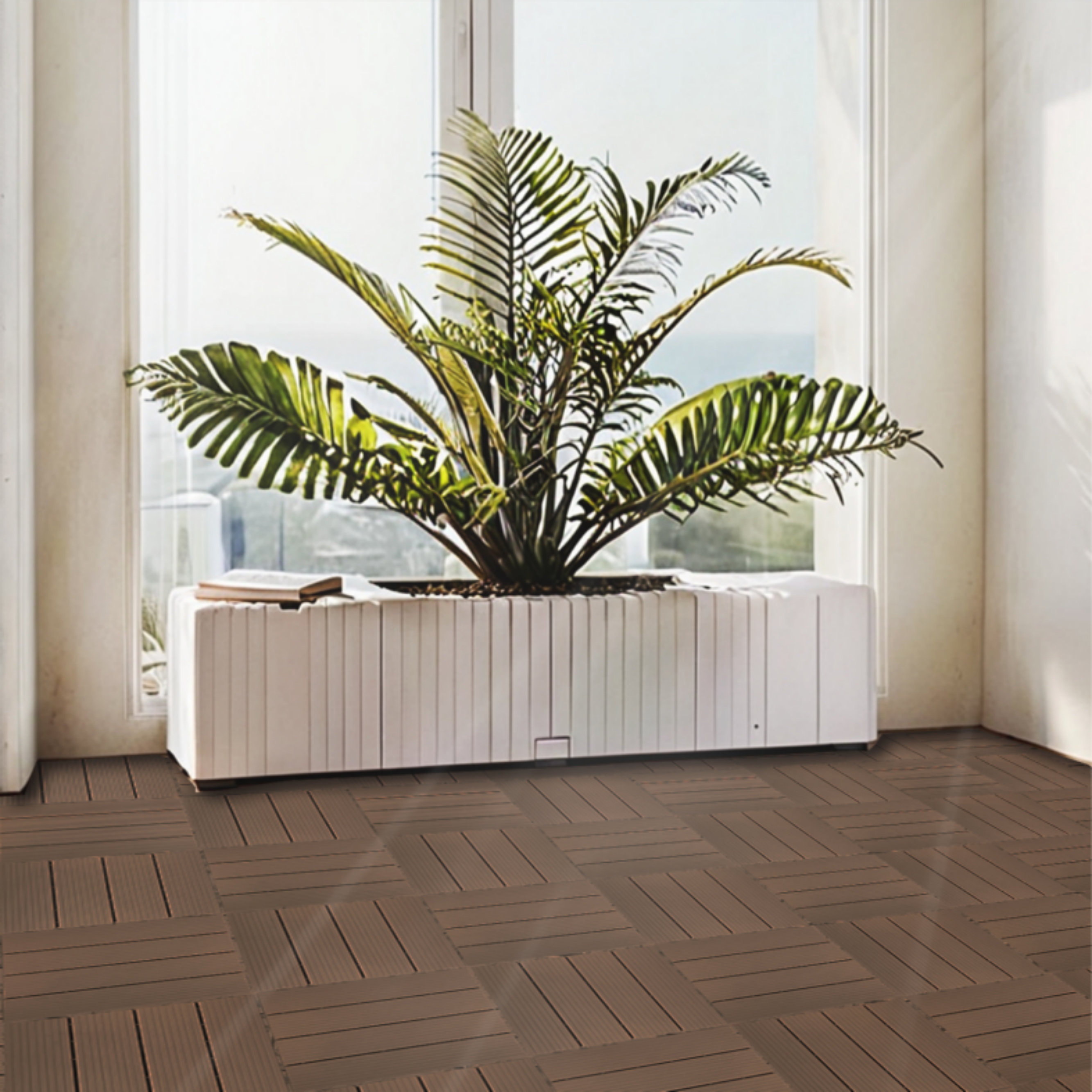 iYofe 35Pcs Set Of 2X12" Plastic Composite Deck Tiles - Rust, Water ...