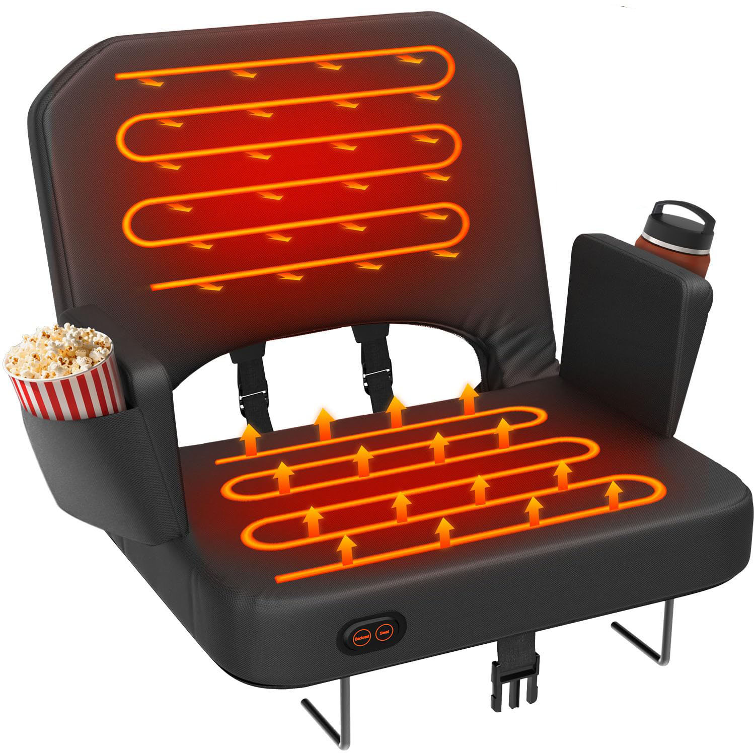 Latitude Run® Heated Stadium Seat With Back Support, Heated Bleacher ...