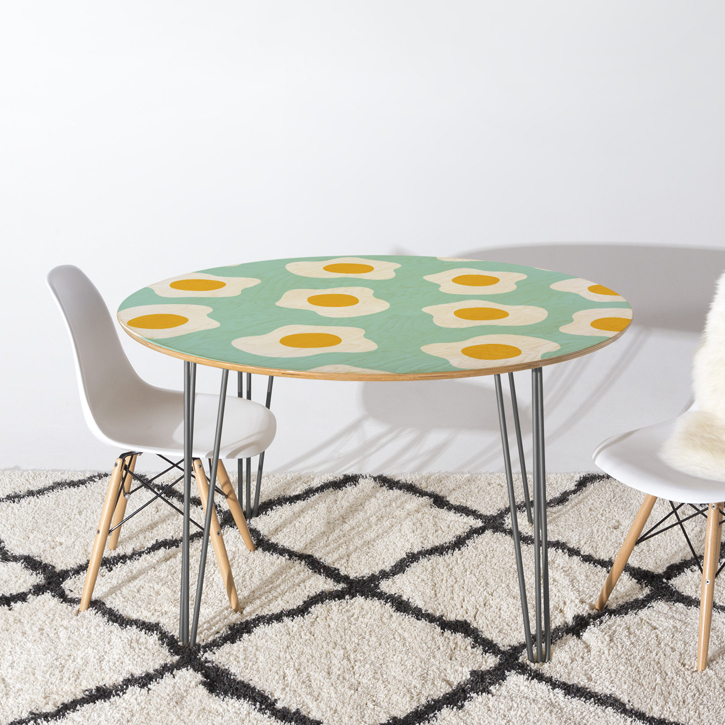East Urban Home Hello Sayang Eggcellent Blue Egg Dining Table | Wayfair