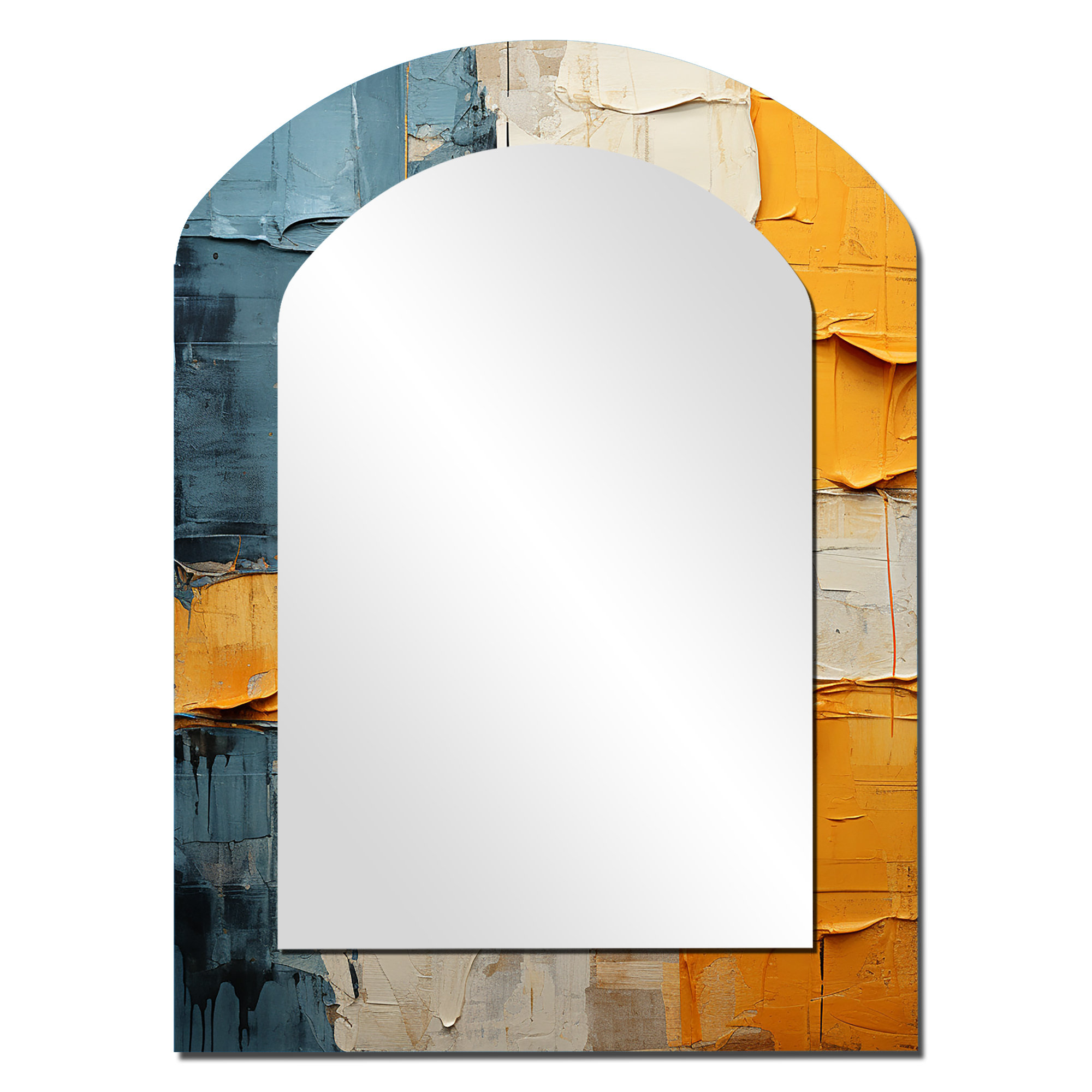 Latitude Run® Paper Quilt II - Abstract Collages Arch Decorative Mirror ...