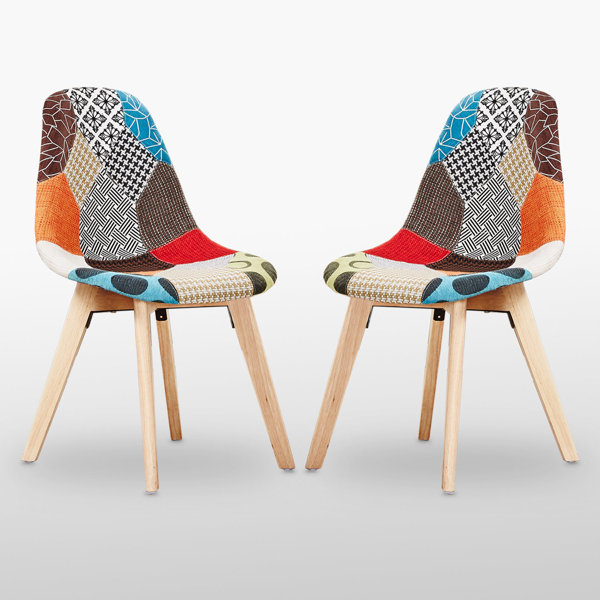 Latitude Vive Single Theresa Upholstered Patch Work Dining Chair | Side ...