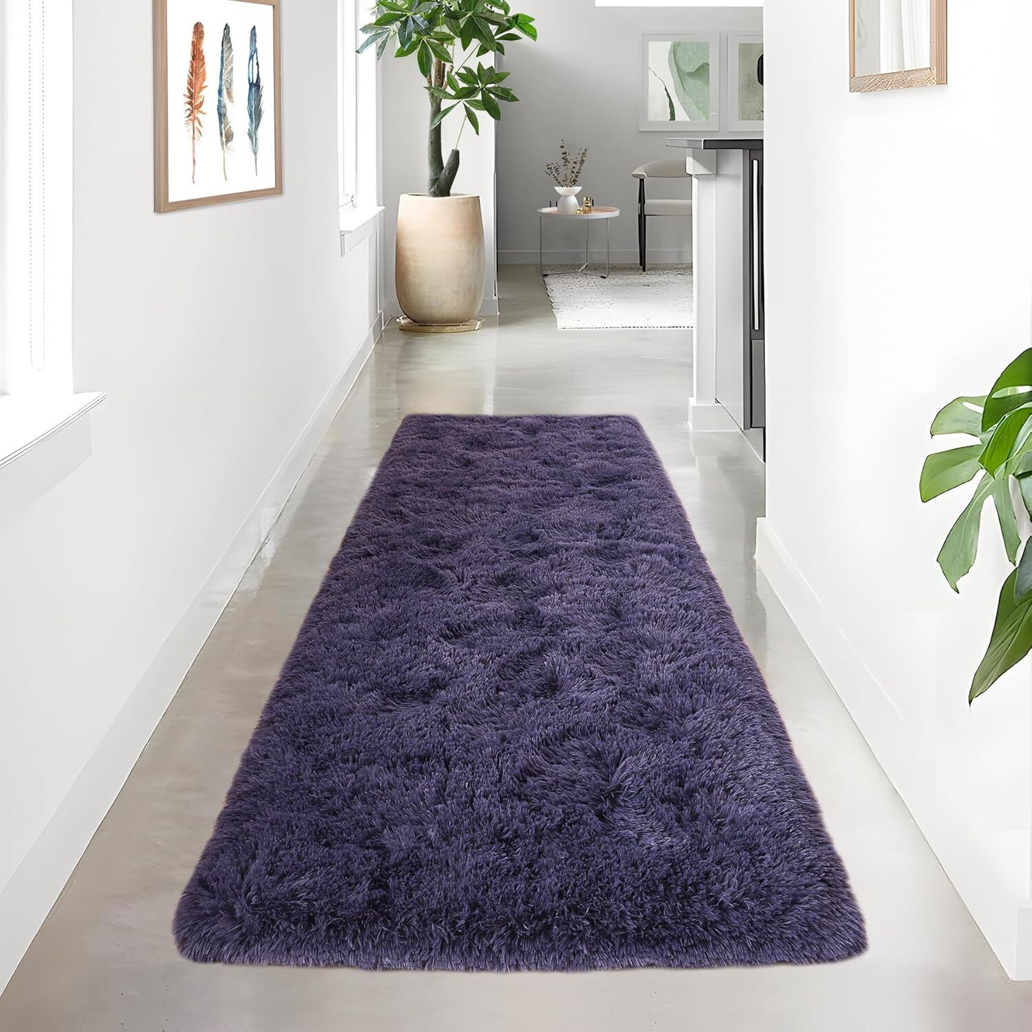 Mercer41 Fluffy Taro Purple Rugs for Bedroom 4x5.3 Feet - Wayfair Canada