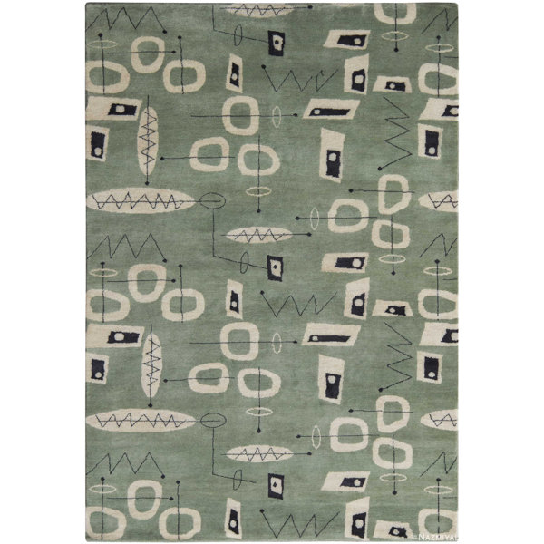 Nazmiyal Collection Green Mid Century Inspired Modern Area Rug | Wayfair