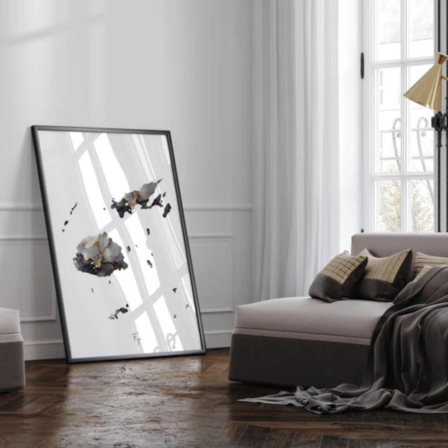 Fairmont Park Fiji Map Black Wall Art Decor | Wayfair.ie