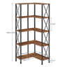 17 Stories Corner Bookshelf, 5-Tier L-Shaped Bookcase, Industrial Open ...